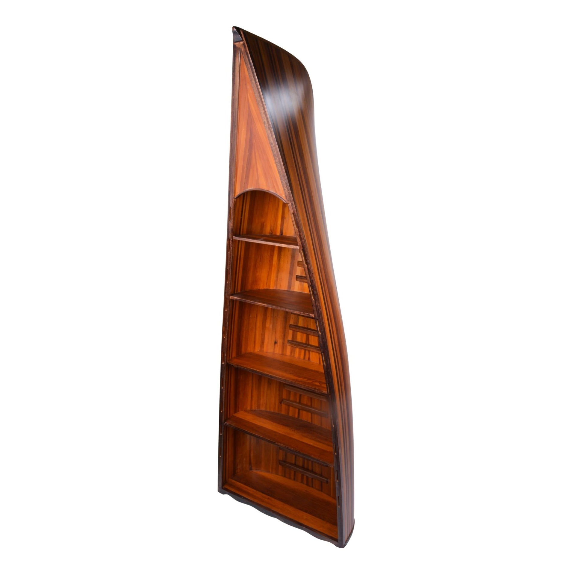 Antique canoe bookshelf 7ft – Woodenboatusa